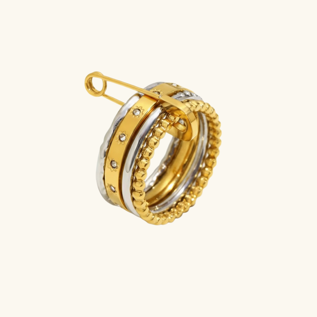 Safety Pin Quad Ring – Athena Jewels